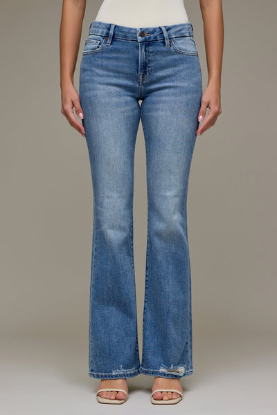 [RYAN] Medium Wash Clean Mid Rise 33" Inseam Bootcut – HIDDEN JEANS