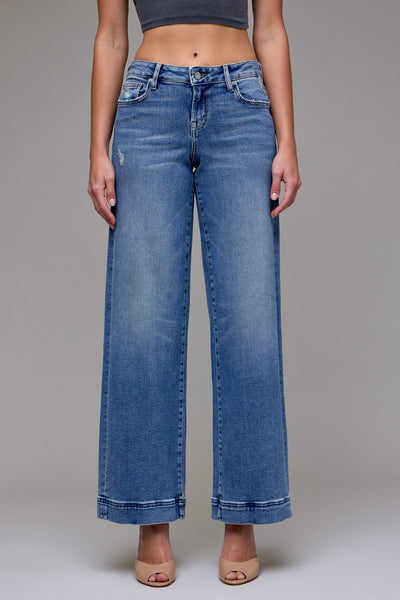 [NORI] Medium Vintage Low Rise 33" Inseam Stretch Wide leg – HIDDEN JEANS